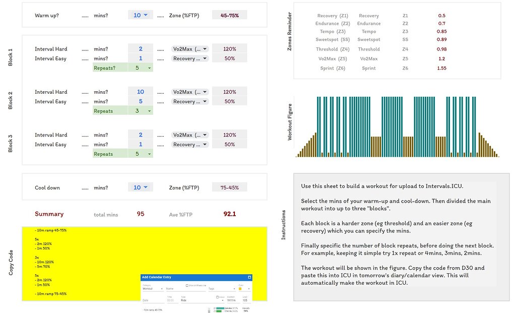 Simple ICU Workout Maker in Google Sheets - Intervals.icu Forum
