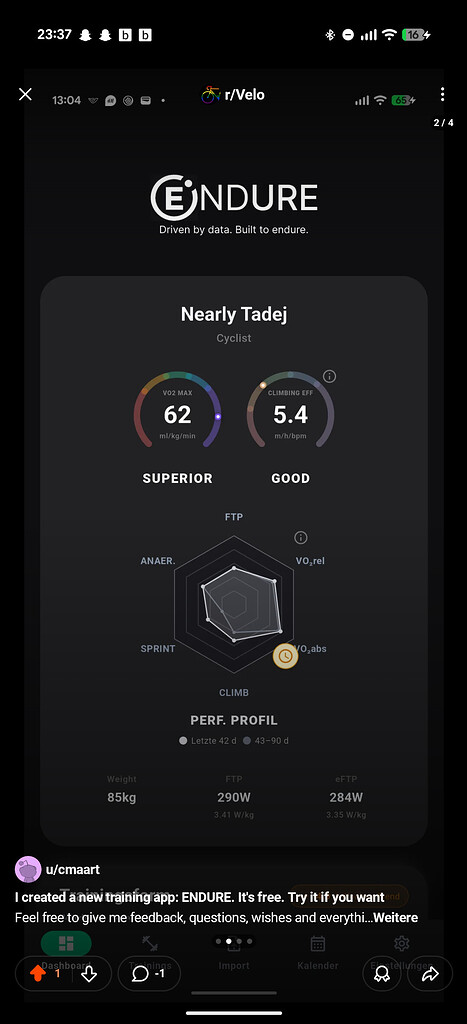 ENDURE – a data-first cycling app with in-ride lactate logging & auto ...