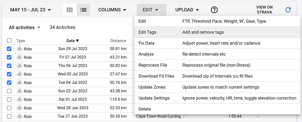 Bulk add/remove tags on list view - Announcements - Intervals.icu Forum