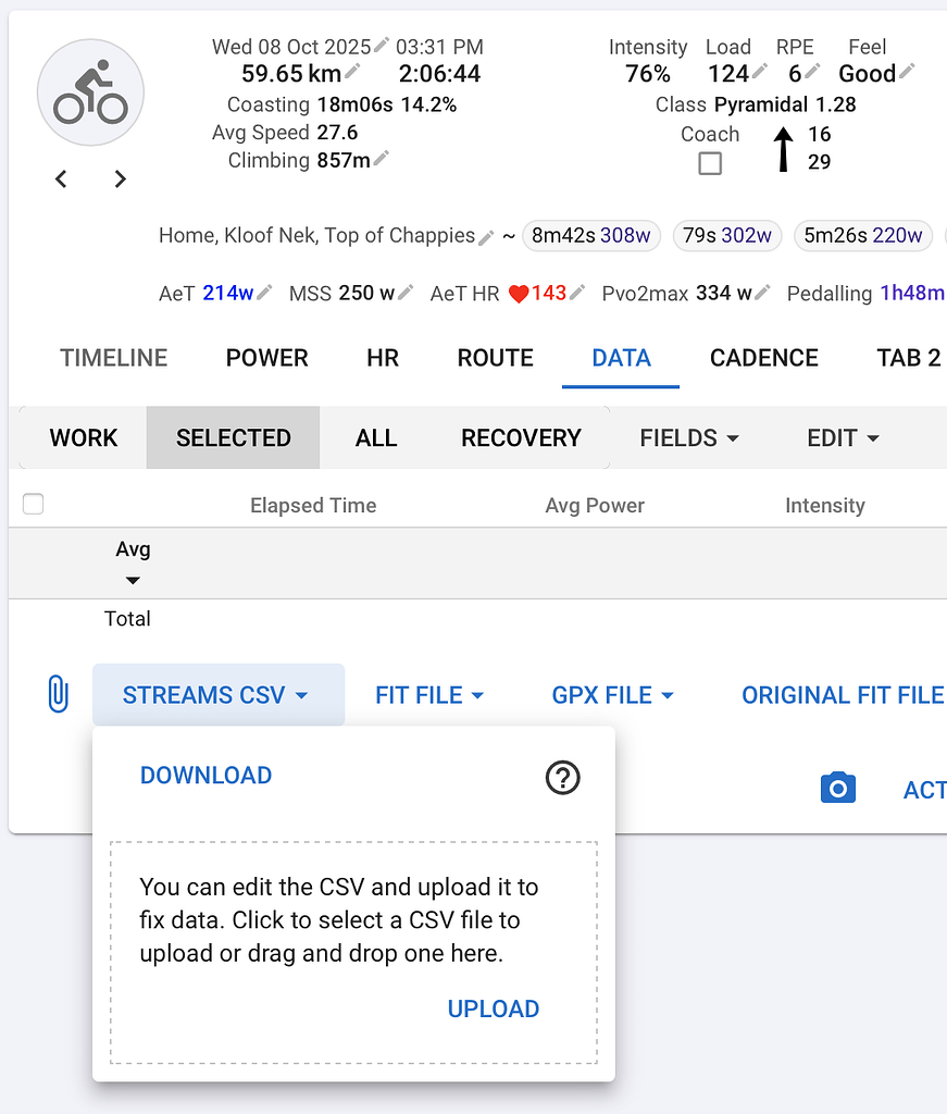 Download and upload activity streams CSV - Announcements - Intervals ...
