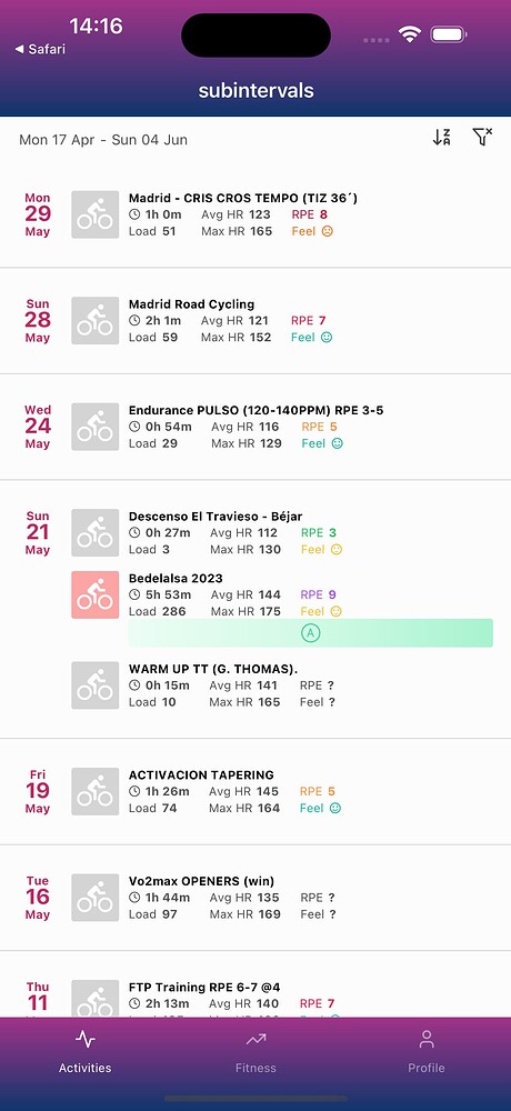 Subintervals - Mobile App for Intervals.icu data - External Projects - Intervals.icu Forum
