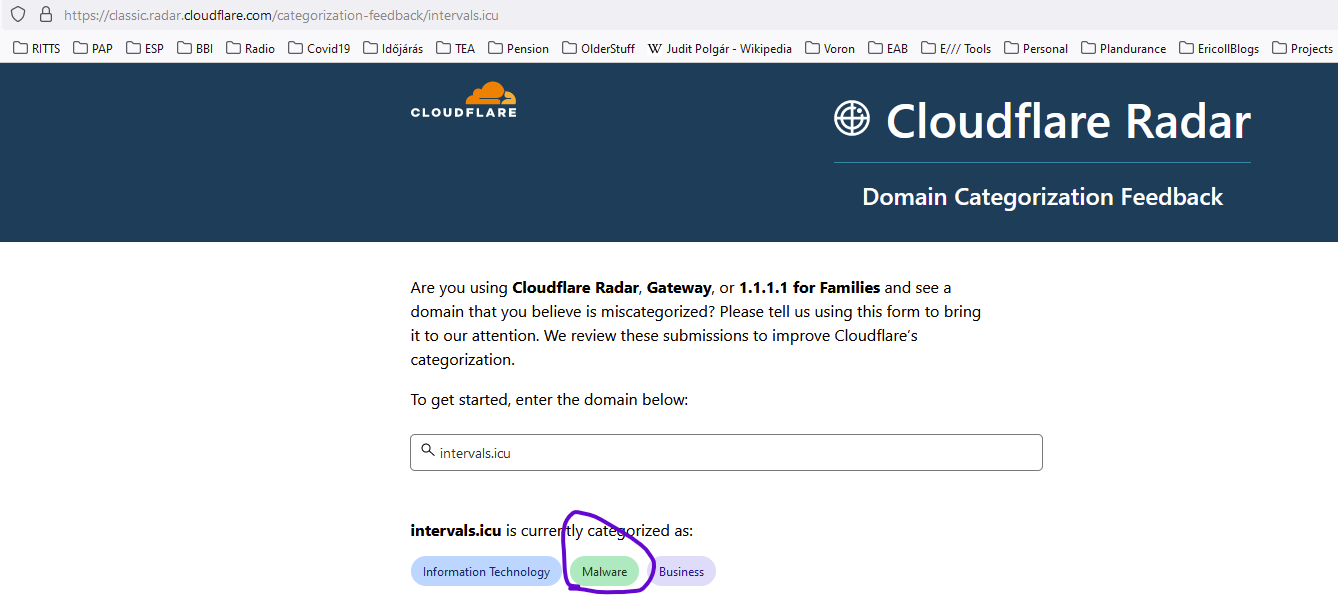 Cloudflare Radar identifies Intervals.icu as malware site - Bug Reports - Intervals.icu Forum